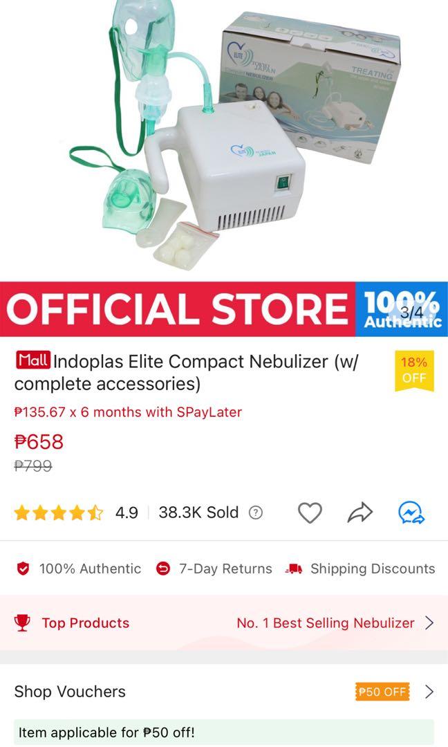 Indoplas elite compact nebulizer, Health & Nutrition, Medical Supplies ...