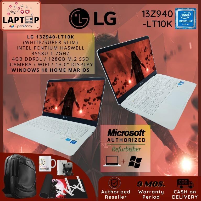 LG 13Z940-LT10K Laptop Intel Pentium 3558U 1.70GHz Processor Haswell Laptop | Windows 10 Home 64 ...