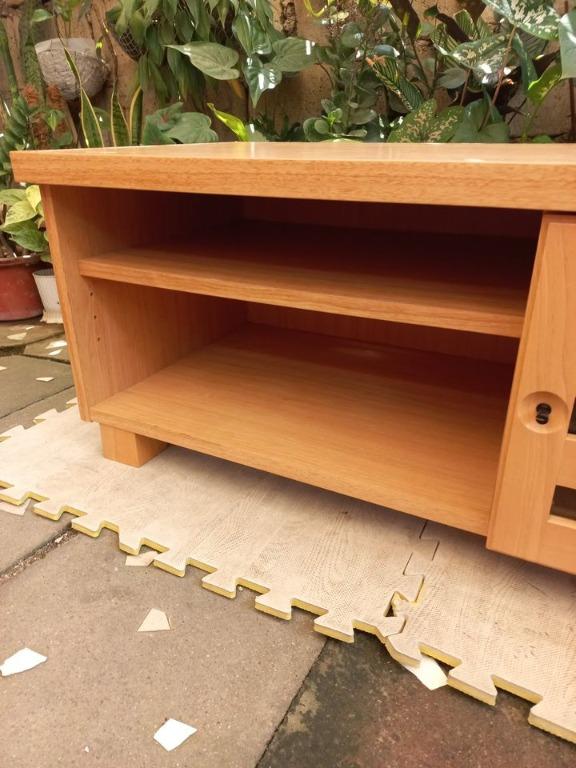 Minimalist grid korean style low footed console table tv stand rack ...