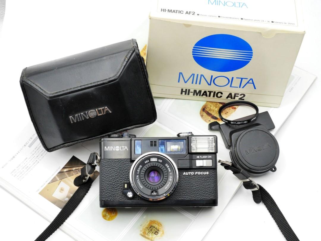 [RARE] Minolta Hi-Matic AF2 35mm Compact Camera FULL BOX SET, Photography, Cameras on Carousell