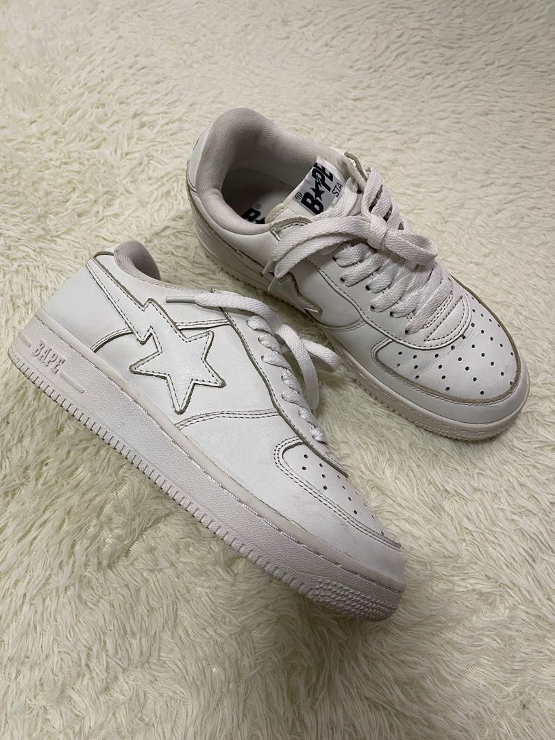 OG BAPESTA TRIPLE WHITE, Women's Fashion, Footwear, Sneakers on Carousell