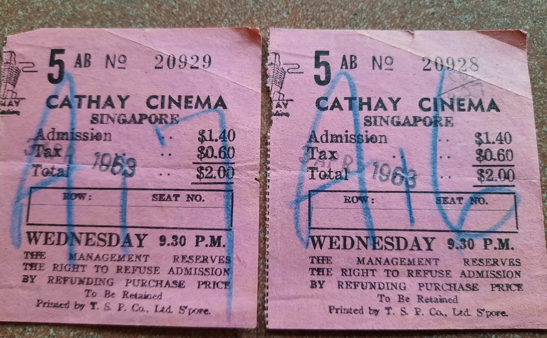 Old Cinema tickets Cathay theatre, Hobbies & Toys, Memorabilia ...
