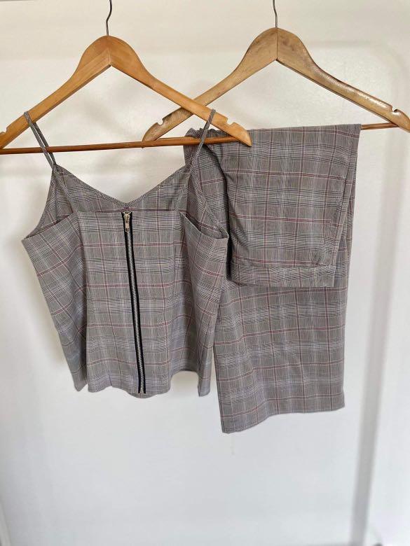 Plaid COORDS Cami and Culottes Set | GTWFAB | Coordinates | Terno | Co ...