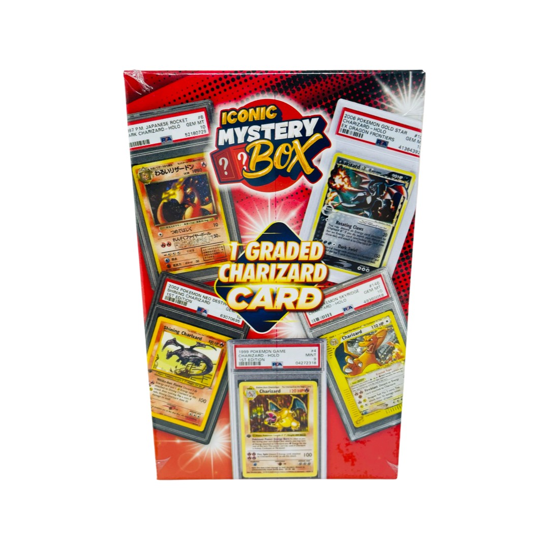 (PRE-ORDER) Pokemon Iconic Mystery Box - Guaranteed 1x Graded Charizard ...