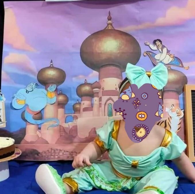 Princess Jasmine milestone dress (including the background), Babies ...