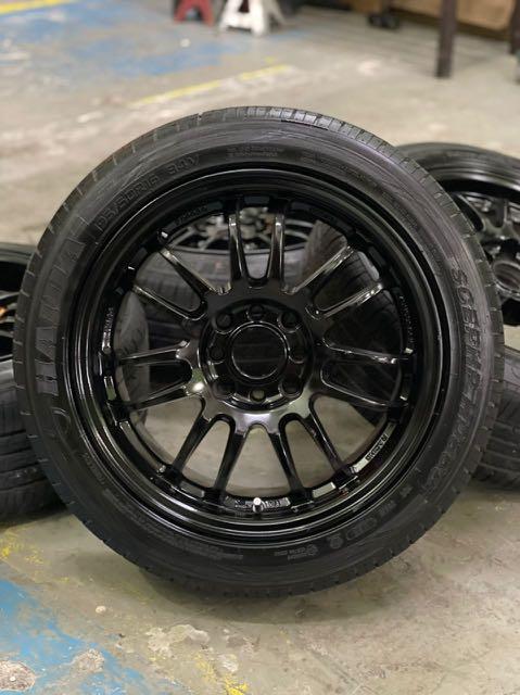 RE30 16 inch sport rim Vios tyre 80%, Auto Accessories on Carousell