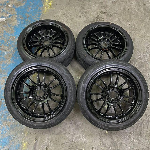 RE30 16 inch sport rim Vios tyre 80%, Auto Accessories on Carousell