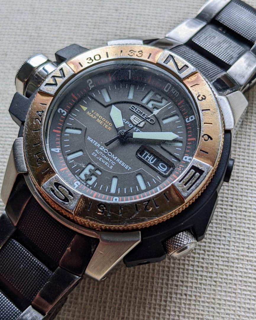 Seiko 5 Map Meter Automatic Watch, Men's Fashion, Watches & Accessories ...