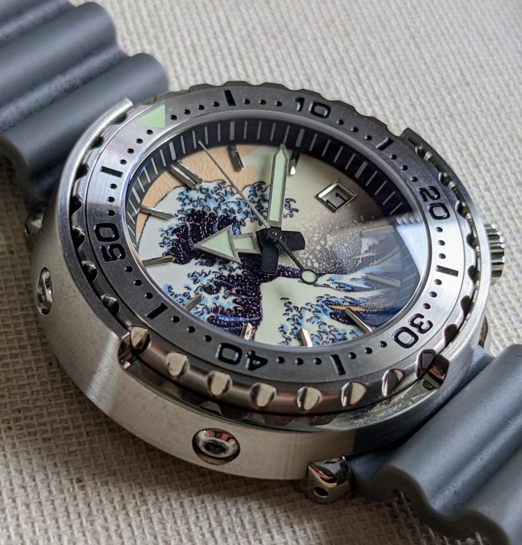 Seiko Reimagined Tuna Can Wave Off Kanagawa Automatic Mechanical Custom ...