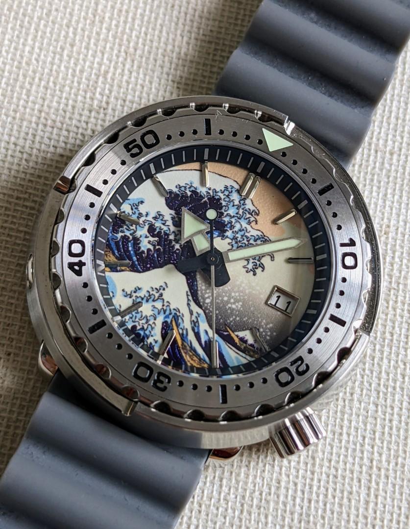 Seiko Reimagined Tuna Can Wave Off Kanagawa Automatic Mechanical Custom ...