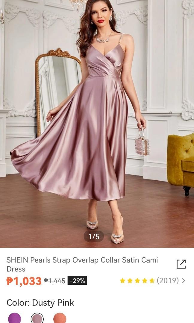 SHE IN SATIN DRESS, Women's Fashion, Dresses & Sets, Dresses on Carousell