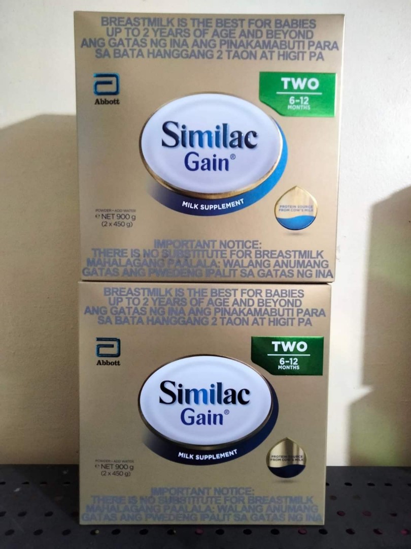 Similac Gain 6-12 months 1.8kgs( 2box of 900g), Babies & Kids, Nursing ...