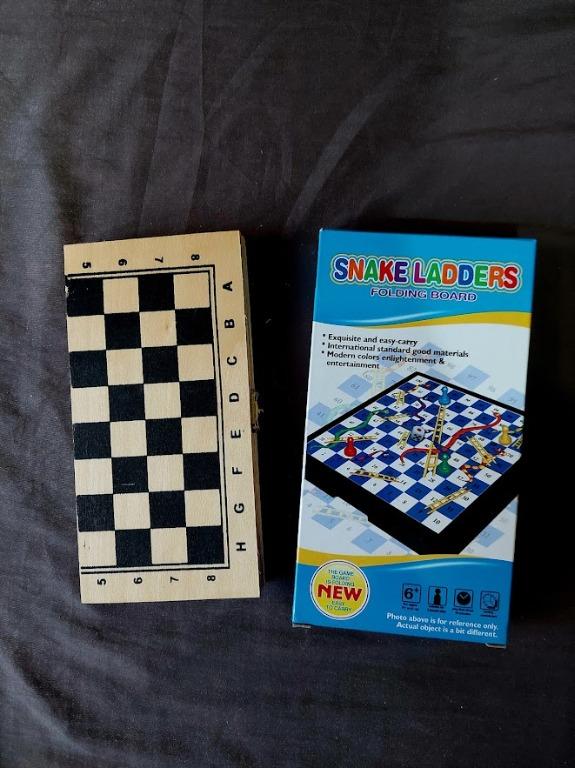 Snake & Ladder + Wooden Mini Chess Board Games - Set, Hobbies & Toys ...