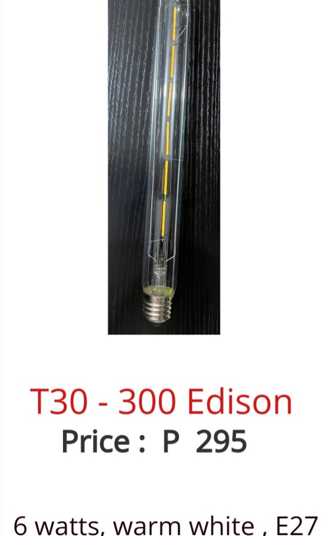T3 - 300 Edison bulb with FREEBIE :) 6 watts Warm white E27, Furniture ...