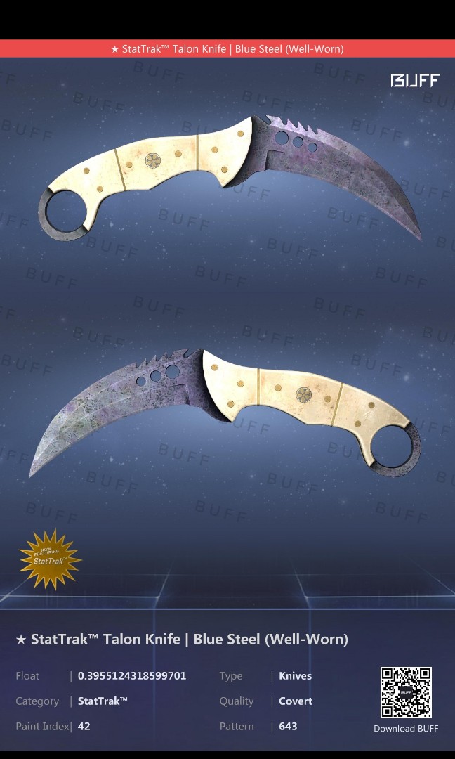 Talon knife blue steel stattrack, Video Gaming, Gaming Accessories, In ...