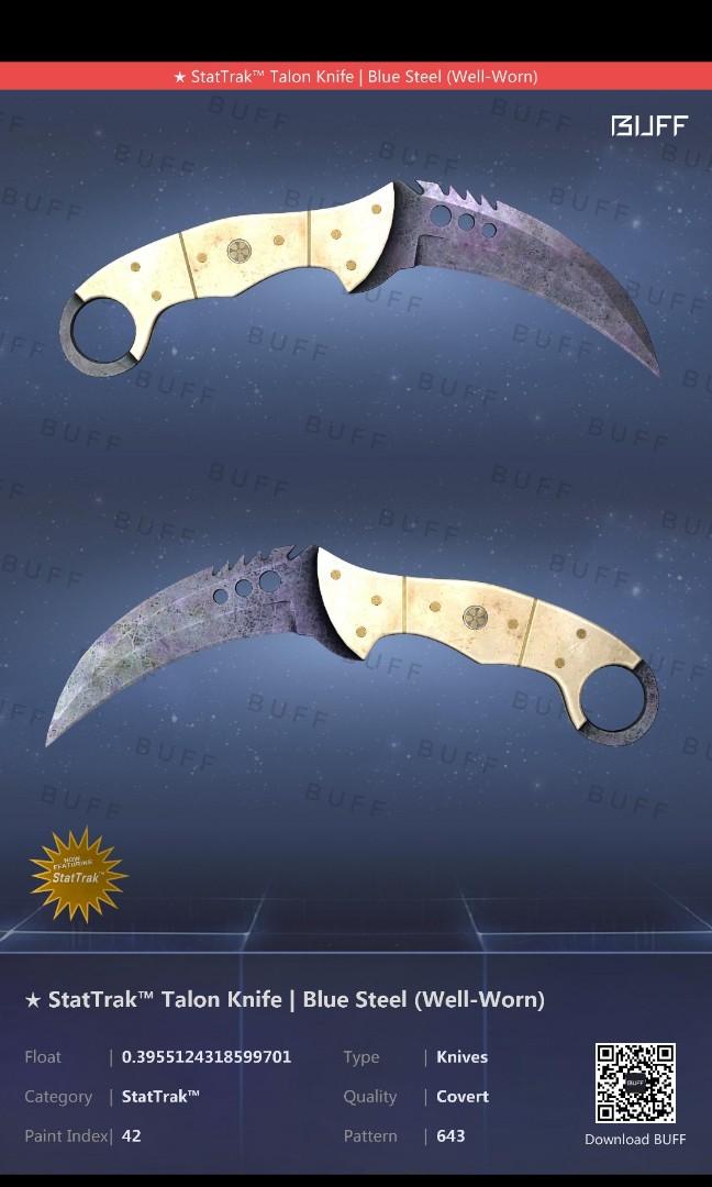 Talon knife blue steel stattrack, Video Gaming, Gaming Accessories, In ...