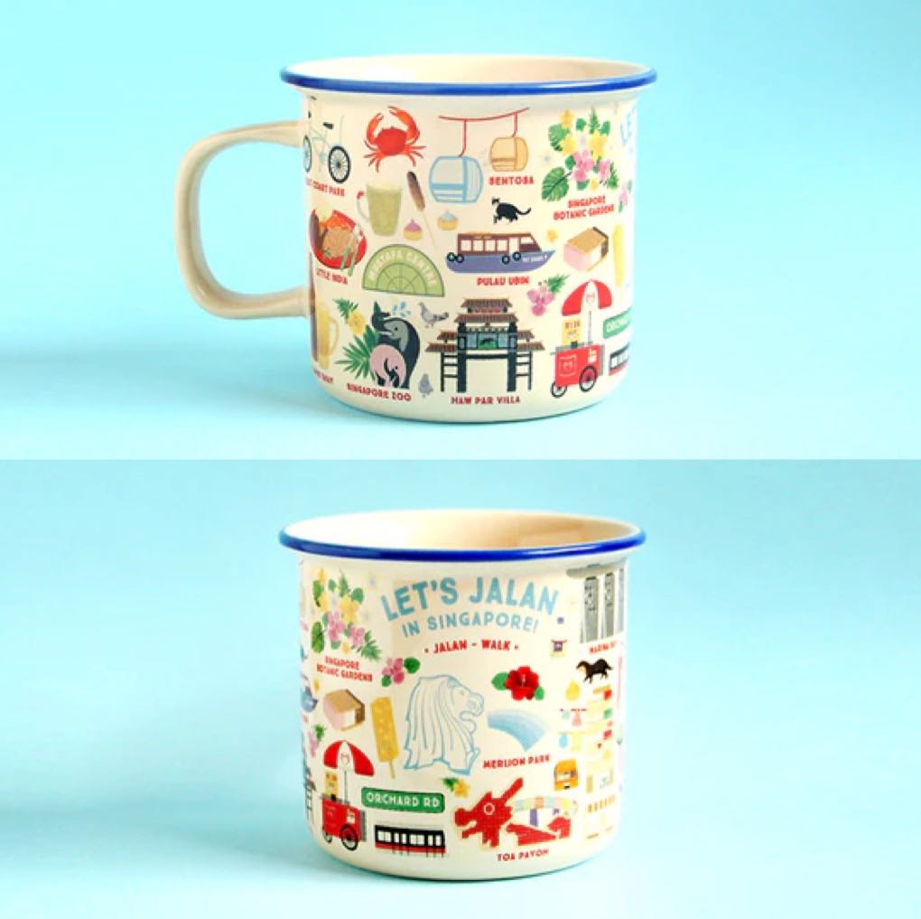 The Little Drom Store Singapore Ceramic Cup 300ml, Furniture & Home ...