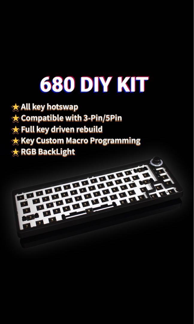 TM680 RGB Mechanical Keyboards DIY Hotswap Wired and Wireless Keyboard ...