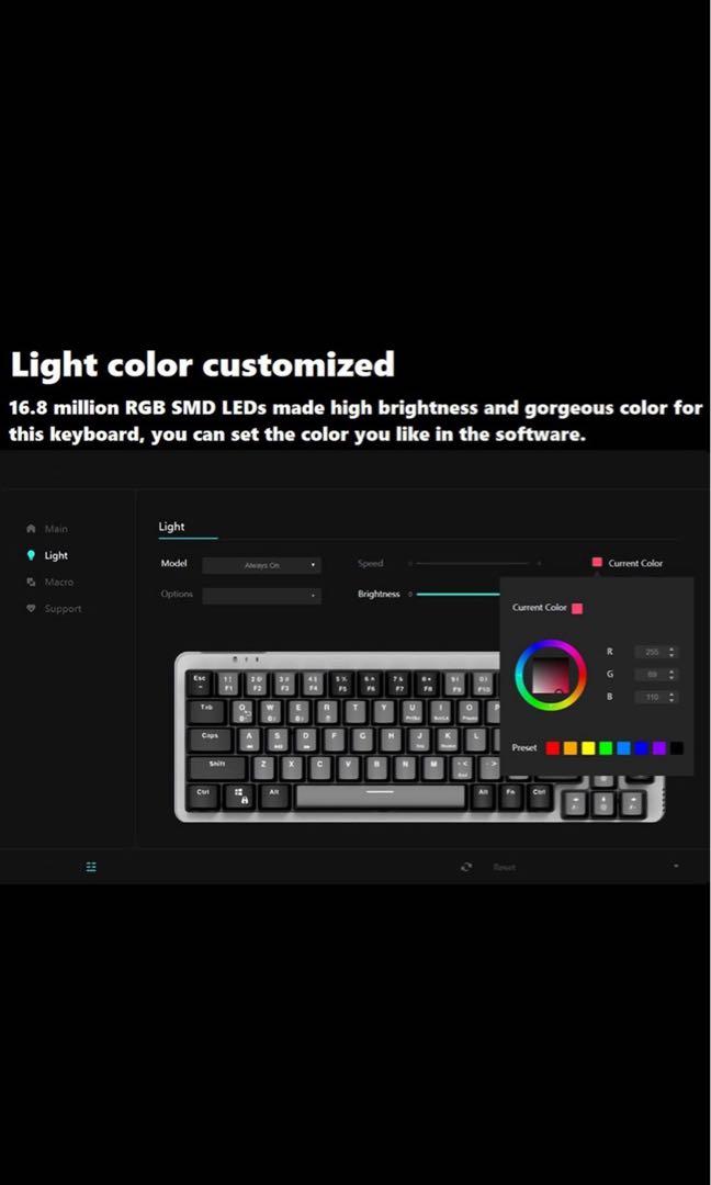 TM680 RGB Mechanical Keyboards DIY Hotswap Wired and Wireless Keyboard ...