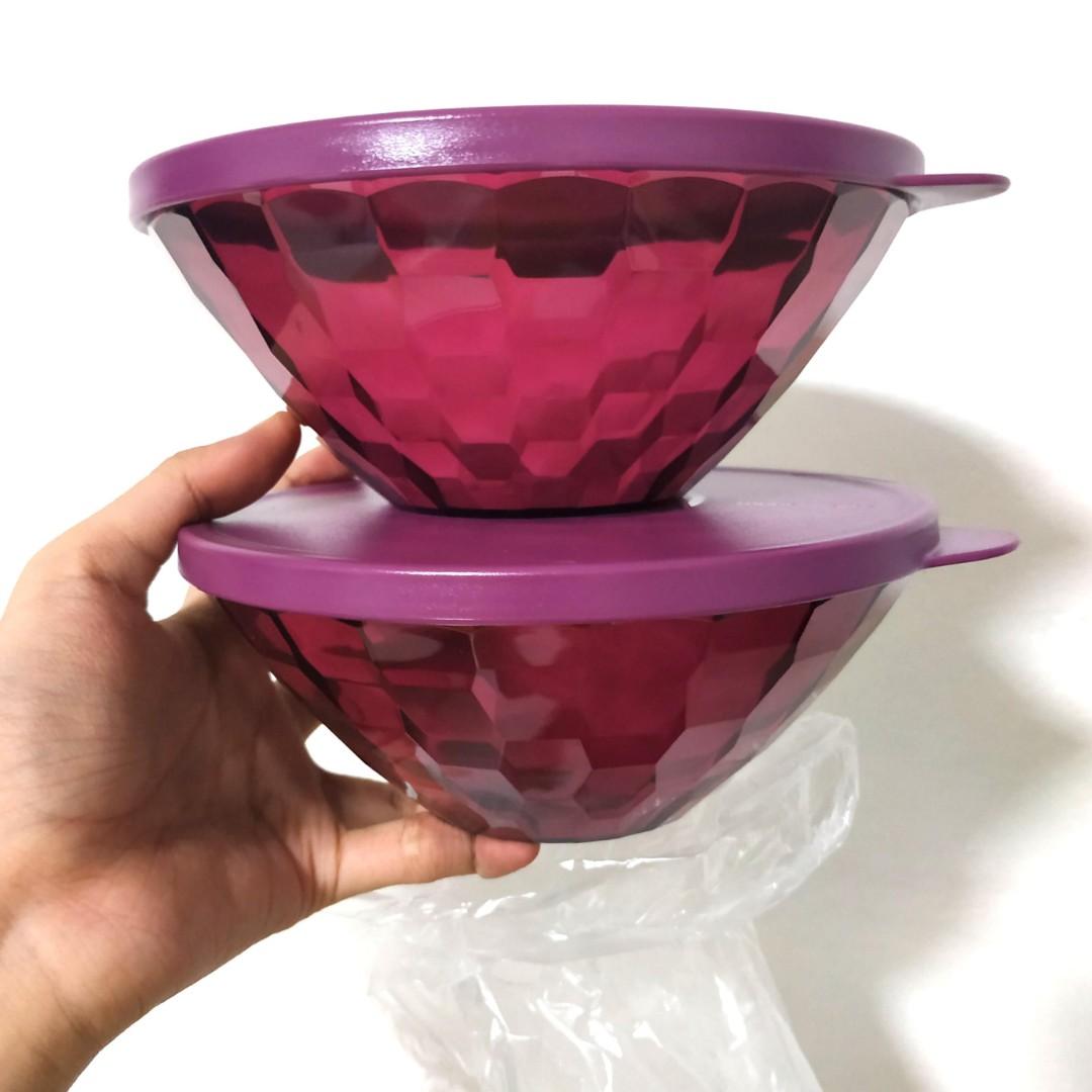 Tupperware 500 ml Elegant Prism Round Serving Bowl Container Set of 2 ...