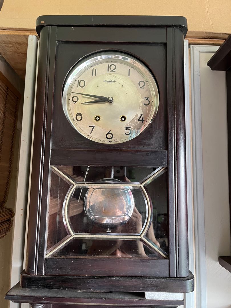 Vintage German Wehrle pendulum clock, Furniture & Home Living, Home ...
