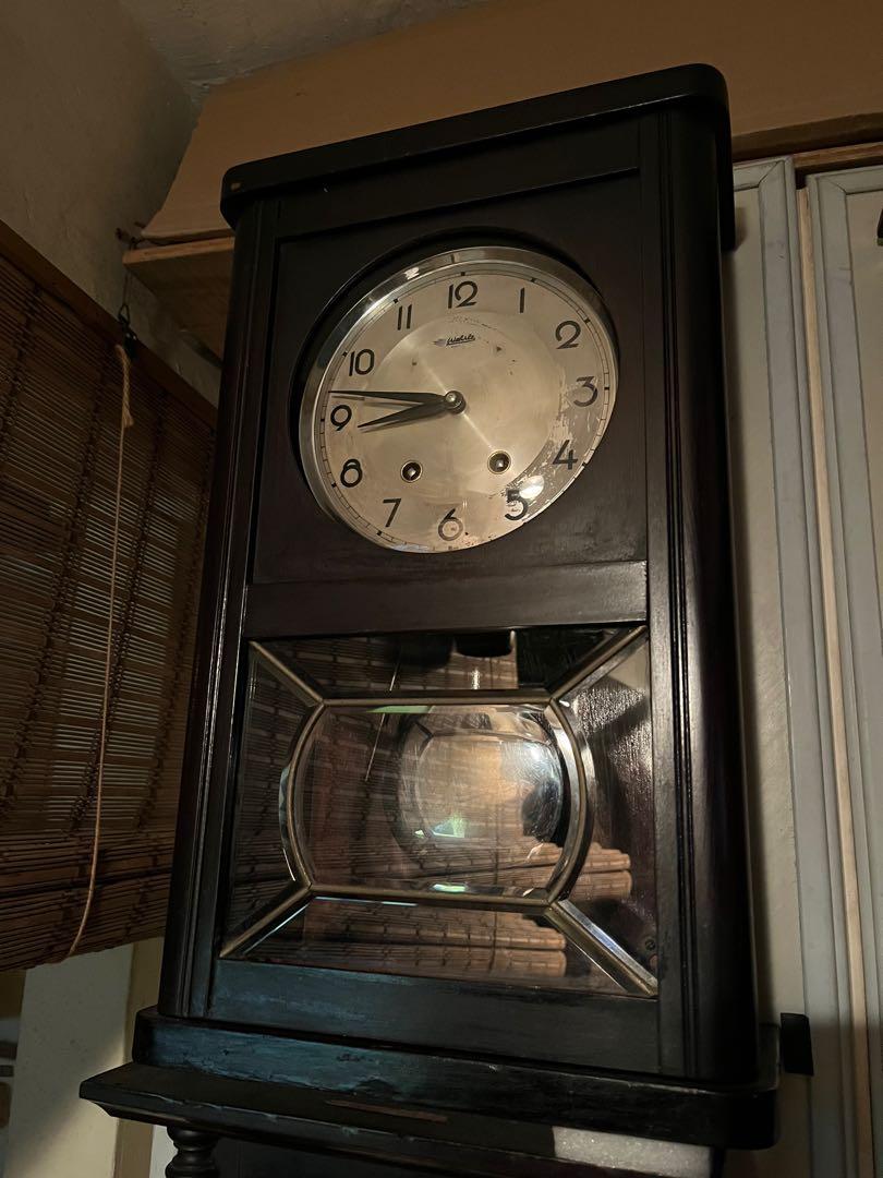 Vintage German Wehrle pendulum clock, Furniture & Home Living, Home ...