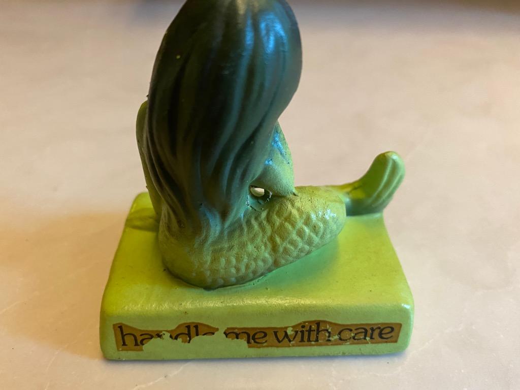 Vintage Singapore Airlines green mermaid painted ceramic figure ...