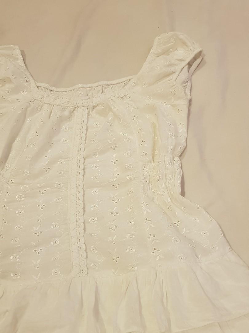 White romantic frilly dress ( Vintage , Coquette), Women's Fashion ...