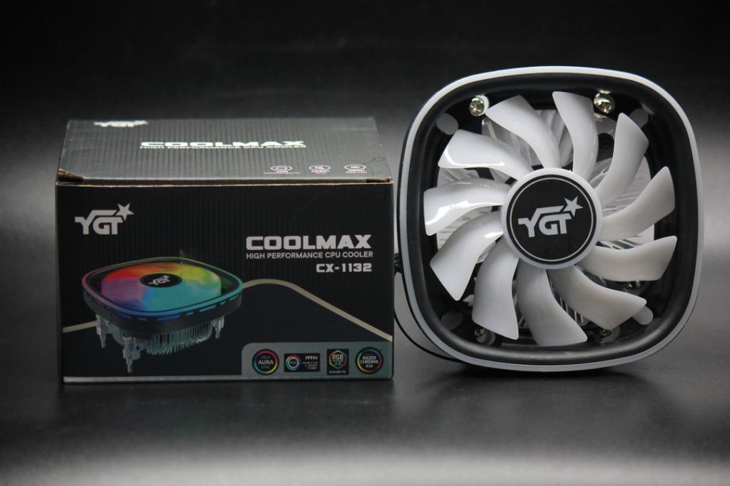 YGT COOLMAX CX-1132 CPU COOLER, 3-PIN 1900RPM 900W 12V AURA SYNC RGB ...