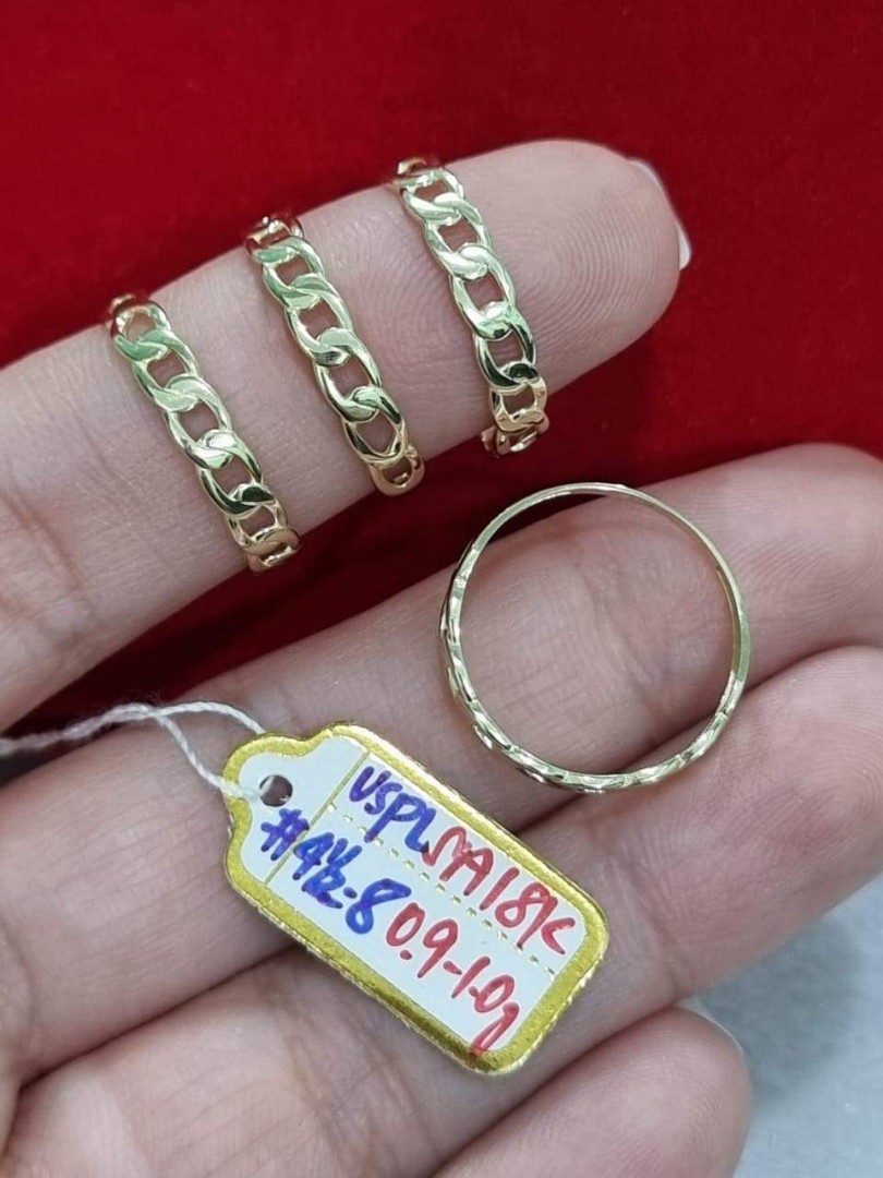 18K Saudi Gold Kadena Style Ring, Women's Fashion, Jewelry & Organizers ...