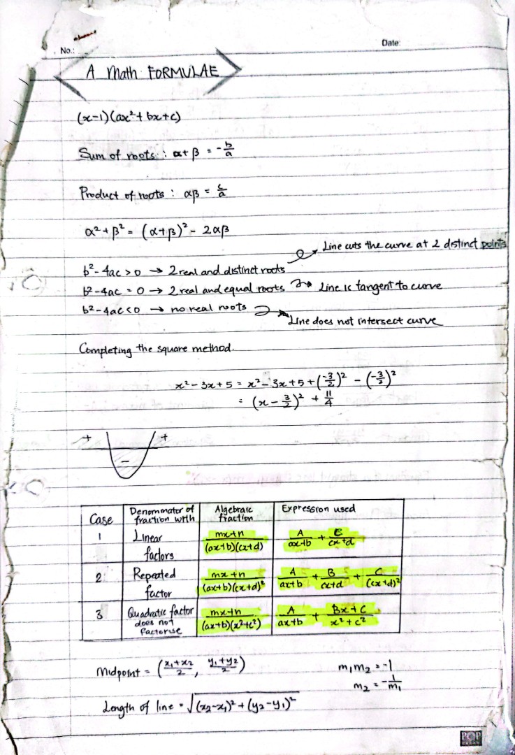 AMath Formula Notes, Everything Else on Carousell