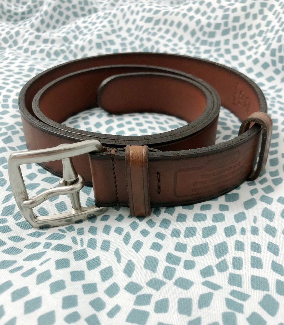Authentic COACH BLEECKER story patch belt MAHOGANY 32MM, Men's Fashion ...