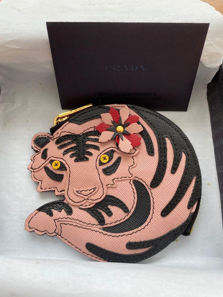 Authentic Prada Tiger Coin Pouch, Luxury, Bags & Wallets on Carousell