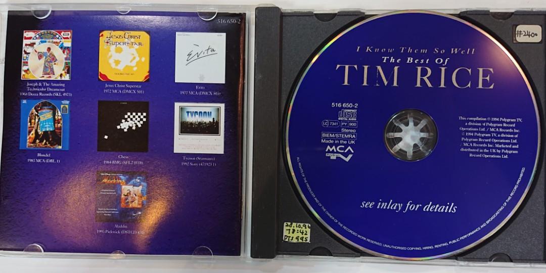 Cd the best of tim rice, 興趣及遊戲, 音樂樂器 & 配件, 音樂與媒體 - CD 及 DVD - Carousell