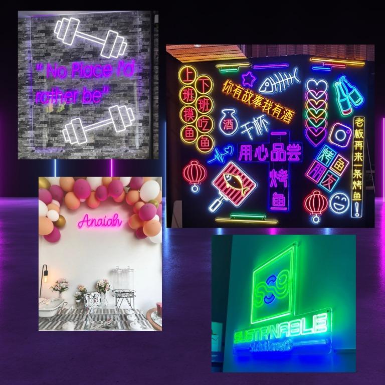 Custom Led Neon Sign / Led Neon / Signage, Hobbies & Toys, Stationery ...
