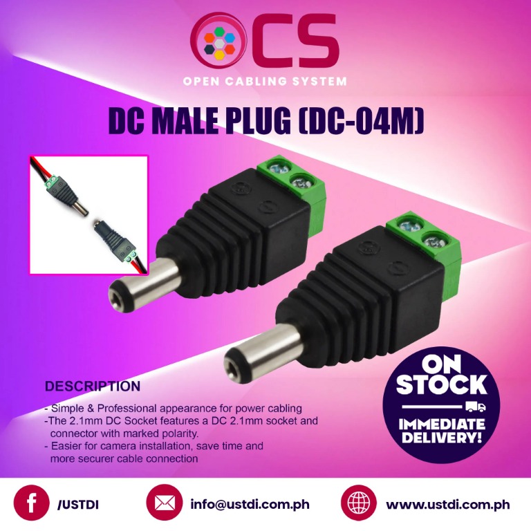 Dc Male Plug, Commercial & Industrial, Construction Tools & Equipment ...
