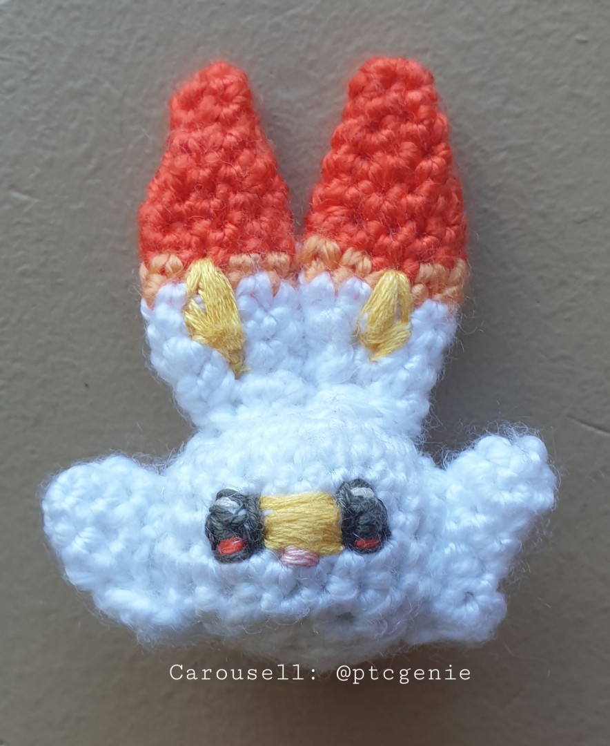 Handmade Scorbunny pokemon key chain plushie, Hobbies & Toys ...