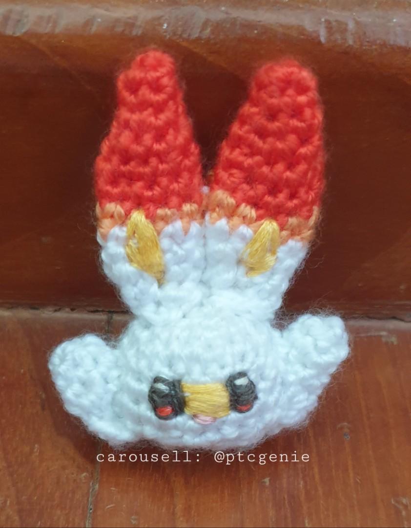 Handmade Scorbunny pokemon key chain plushie, Hobbies & Toys ...