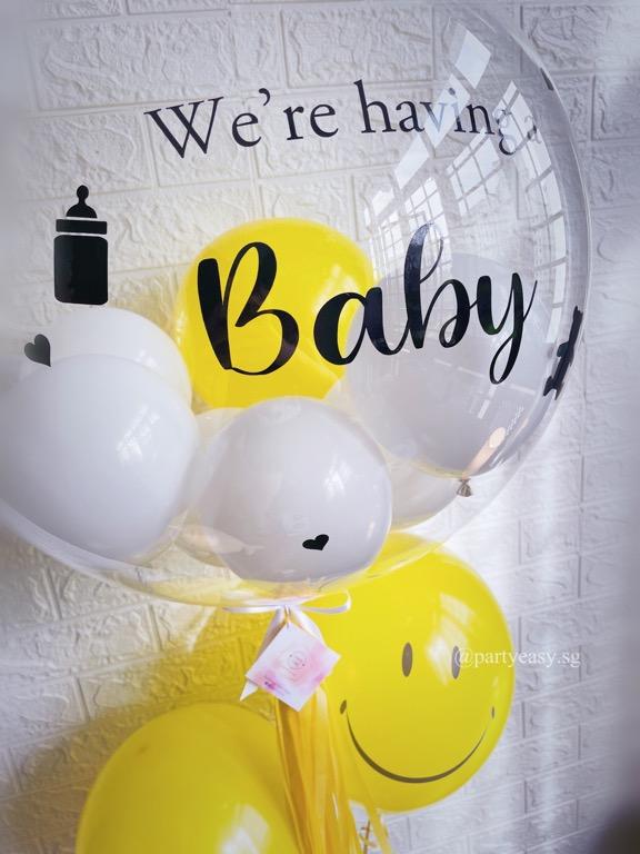 [Helium Inflated] Customised Smiley Happy Face 24inch Bubble Balloon ...
