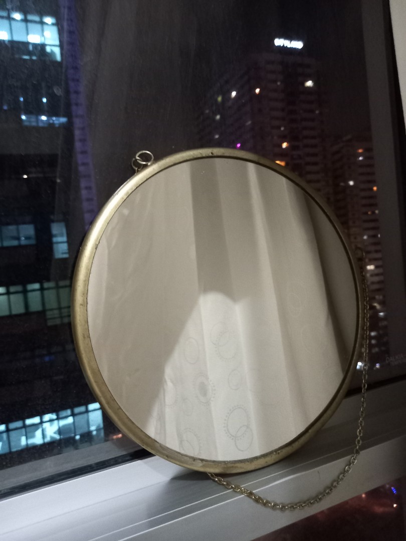 H&M mirror gold plated plus Minimalist white wood mini cabinet drawer ...