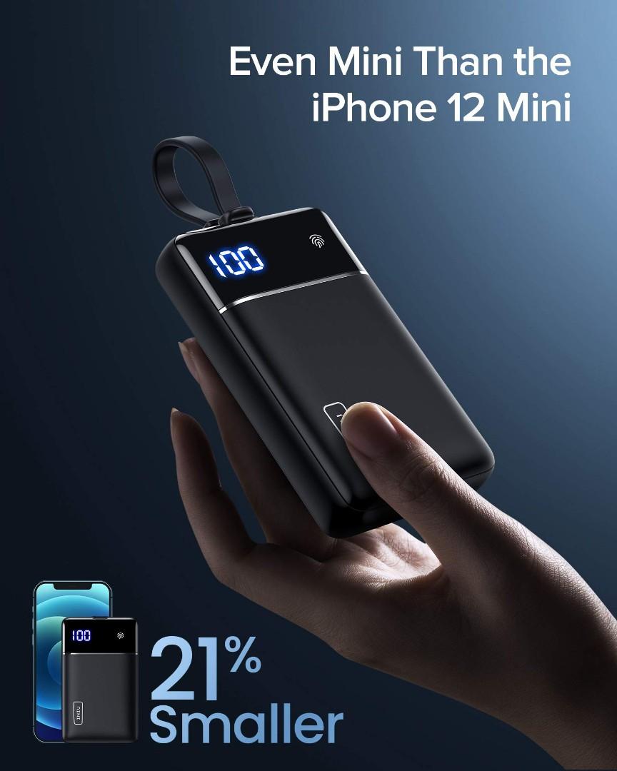 INIU Power Bank, Lightest USB C 10000mAh Portable Charger Built-in 3 ...