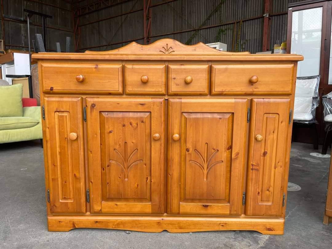 Lateral Kitchen Cabinet L46 W18 H33 inches 4 wooden doors 4 pullout ...