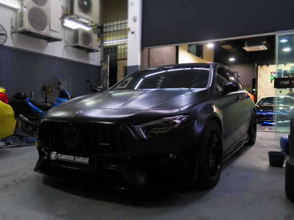 Mercedes A45S Satin Black Full Wrap, Everything Else on Carousell