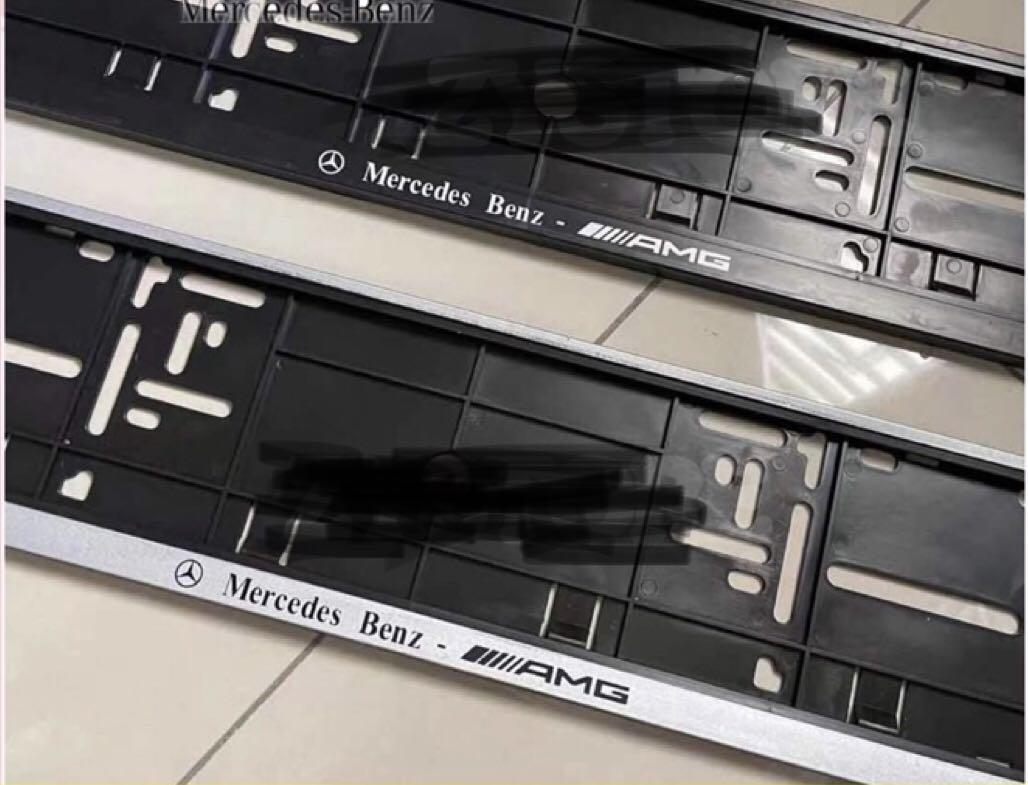 Mercedes Benz AMG Car Number Plate Frame/ Mercedes (Sliver/ Black), Car ...