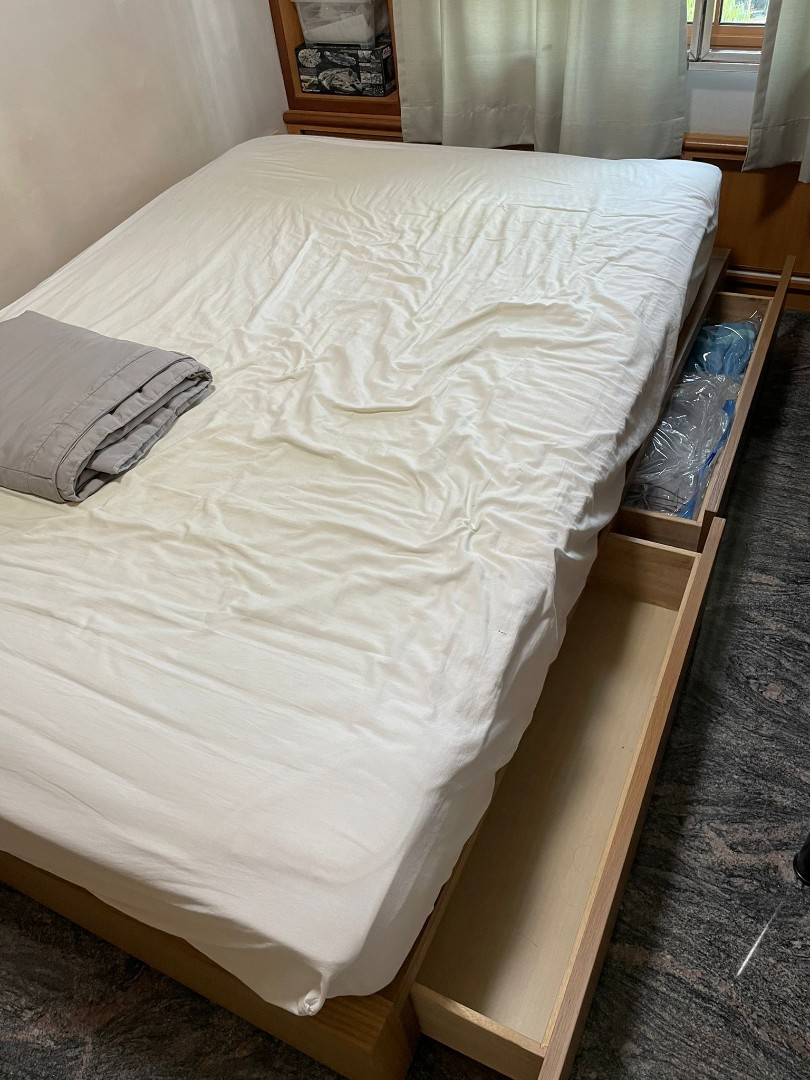 Muji Double Bed with Mattress, Furniture & Home Living, Furniture, Bed ...