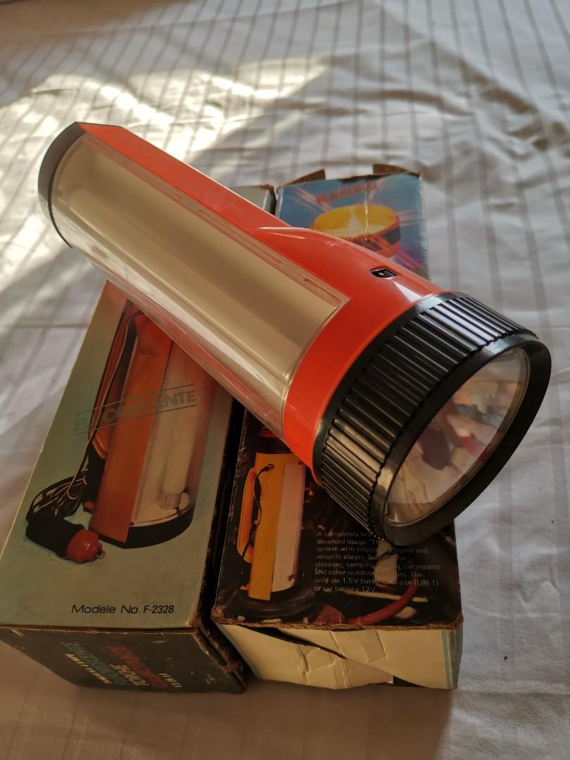 Old-school flouresant lamp and torchlight, Furniture & Home Living ...