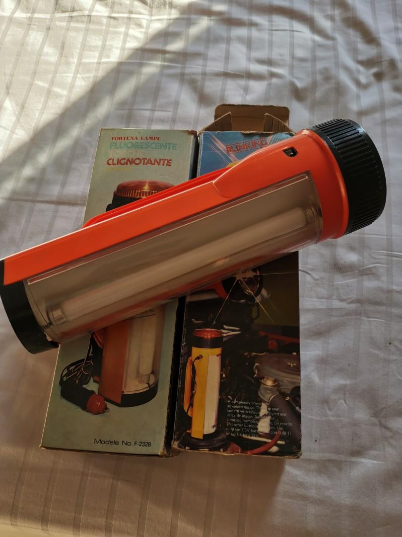Old-school flouresant lamp and torchlight, Furniture & Home Living ...