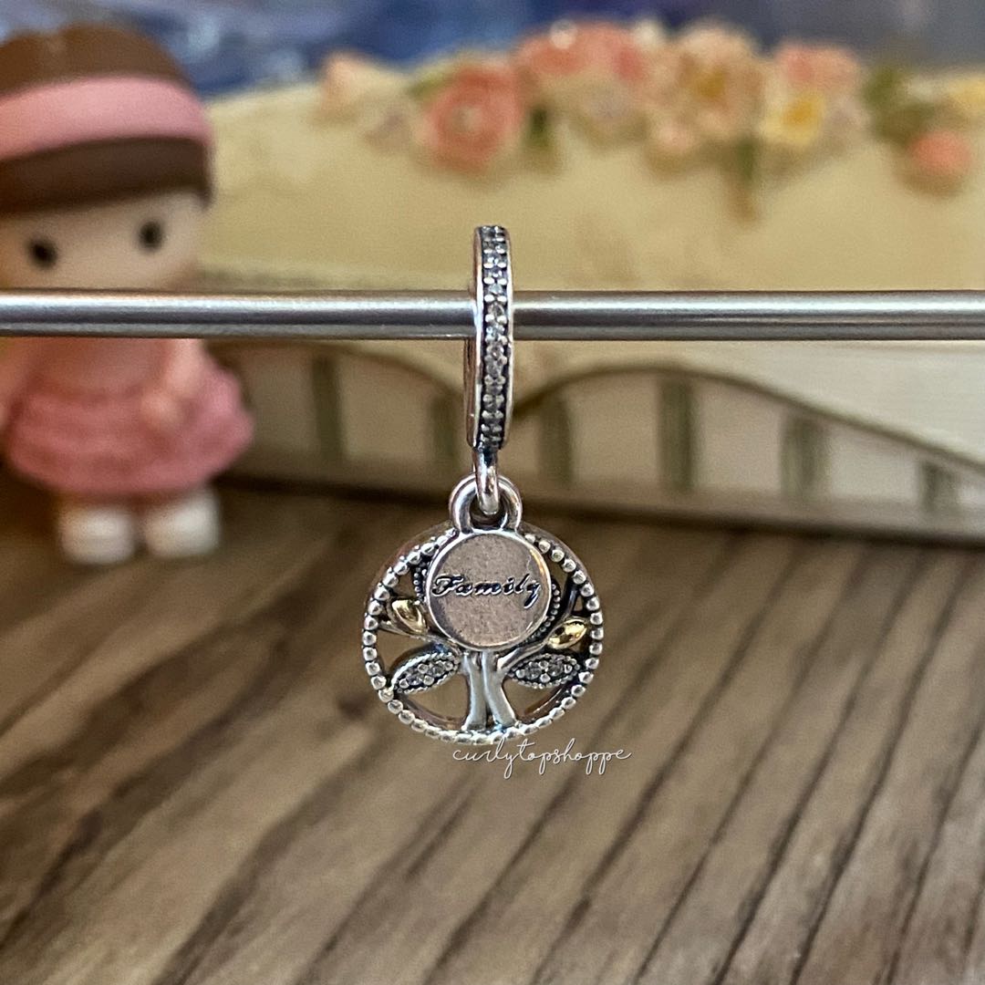 Pandora Two Tone Family Tree Dangle Charm, Women's Fashion, Jewelry ...