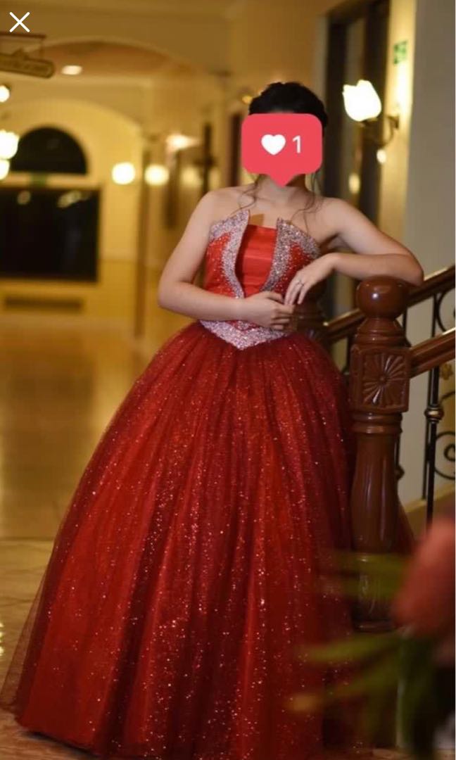 Red gown (prom, debut & pictorials), Women's Fashion, Dresses & Sets ...