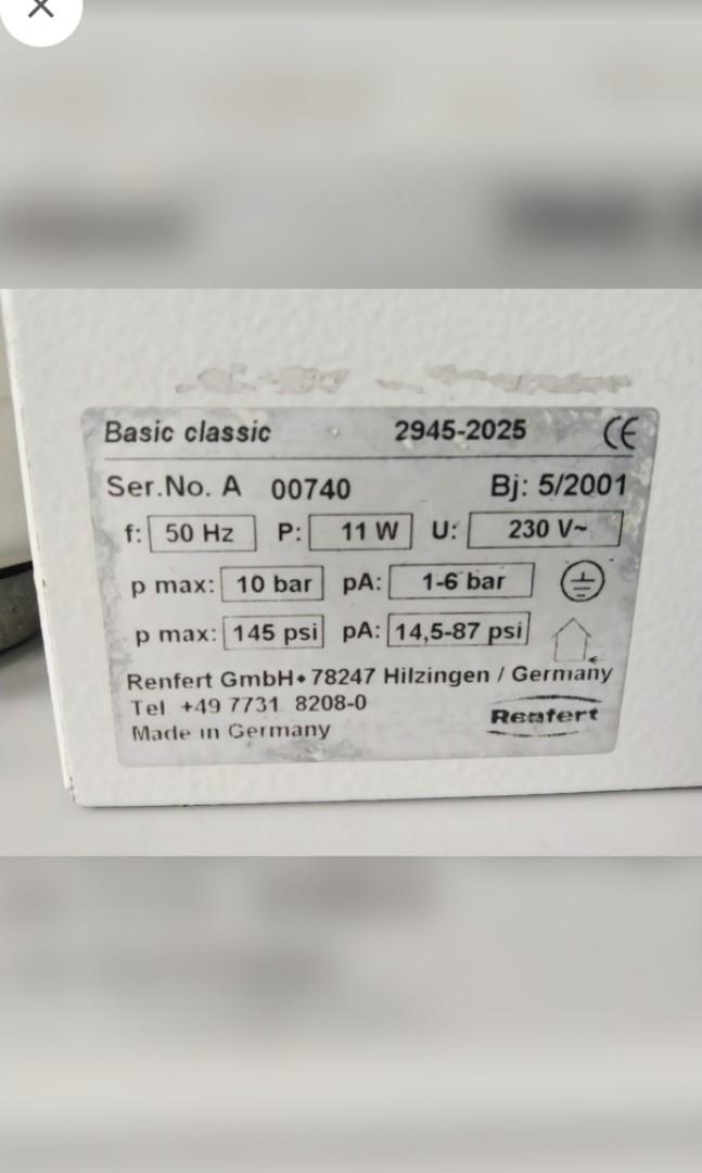 Renfert Basic Classic 2945-2025 dual tank Sandblaster @$350 Each ...